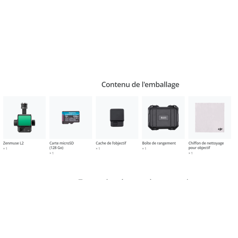 DJI Zenmuse L2 LiDAR et caméra CMOS RVB