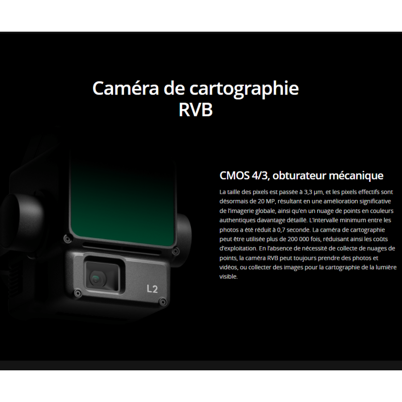 DJI Zenmuse L2 LiDAR et caméra CMOS RVB