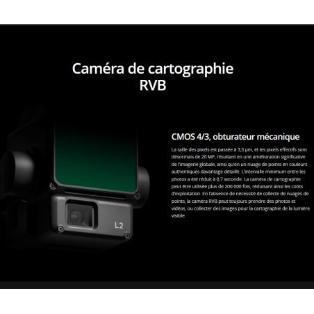 DJI Zenmuse L2 LiDAR et caméra CMOS RVB